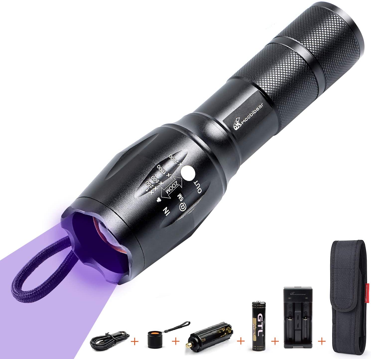 3-mode Rechargeable LED Flashlight - Moobibear