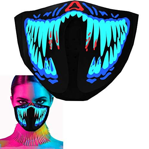 Halloween LED Rave Mask Light Up Glow Face Mask