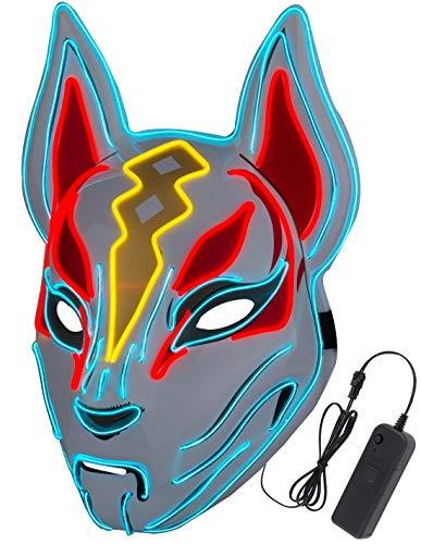 Halloween Masks - Fox Drift Mask - LED mask - Light up Mask for ...